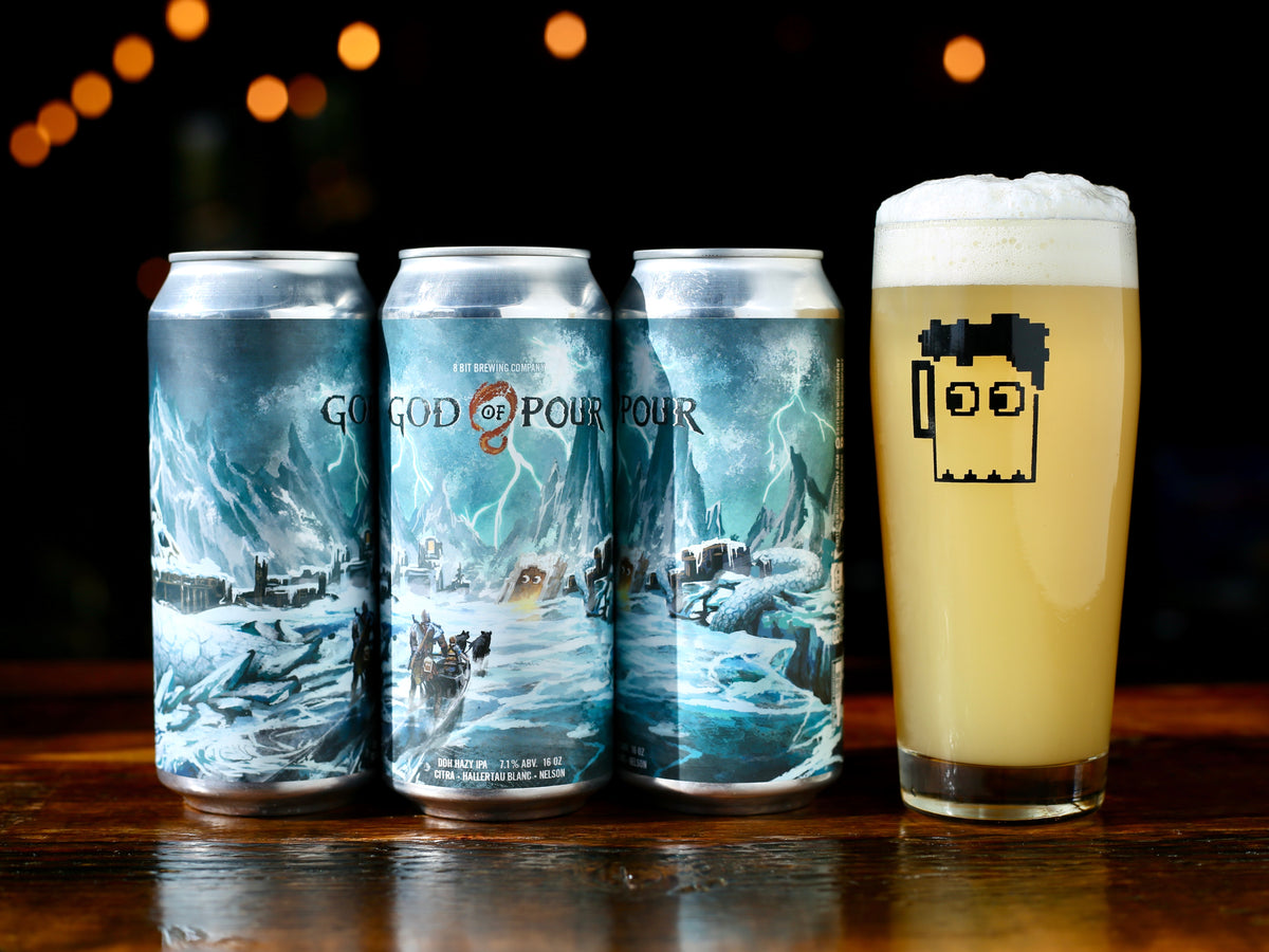 "God of Pour" Hazy IPA 4-pack (PICK UP ONLY) – 8 bit Brewing Company